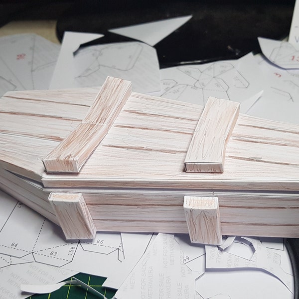 Wooden Coffin Low Poly Paper Model Template, Halloween, Paper Craft - Etsy