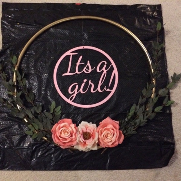 Unfinished Its A Girl Sign Wood - Baby Door Hanger - Wood Door Hanger ...