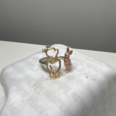 Winnie the Pooh Ring, Disney Ring, Cartoon Ring 14K Yellow Gold Finish ...