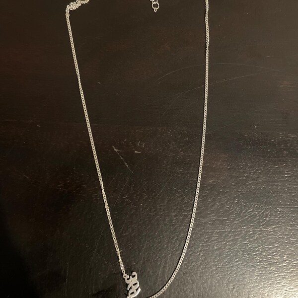 Angel Number Necklace With Curb Chain, Sterling Silver Lucky Date ...