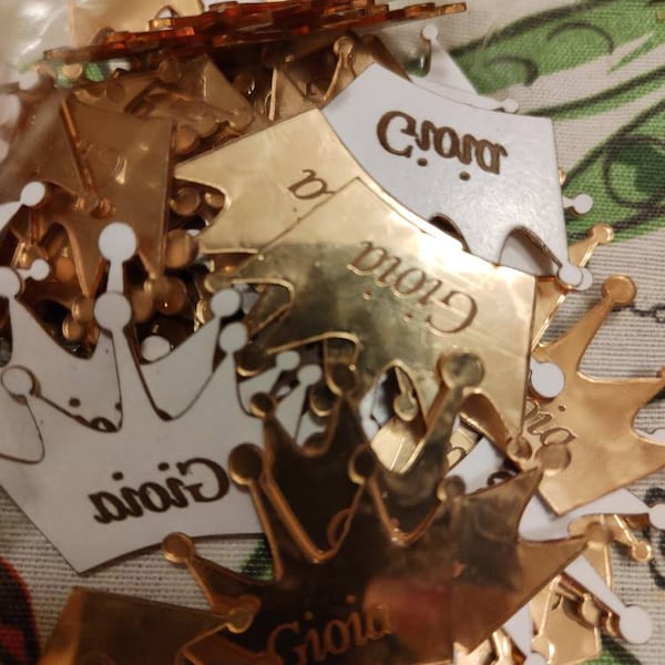 30pcs Small Crown Engrave Name Custom Acrylic Mirror Sticker for ...