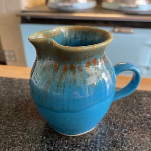 Salt Pig Small in Turquoise glaze with scoop | Etsy