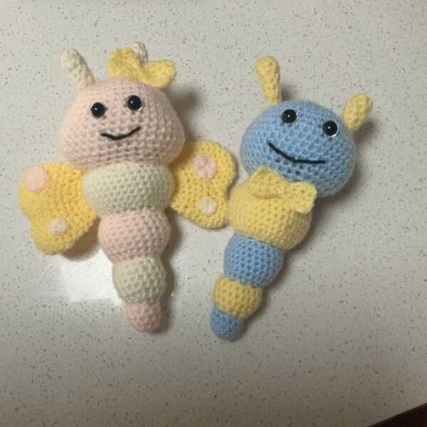 PATTERN - Bug Rattles - Butterfly, Bee and Caterpillar - Amigurumi ...