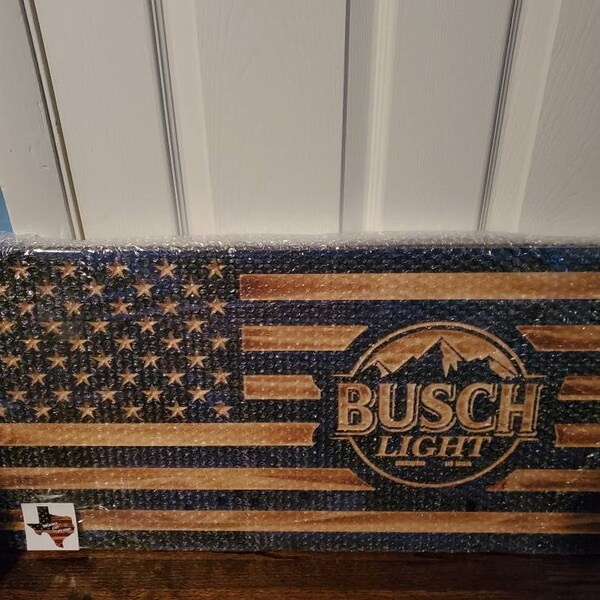 Rustic Busch Light Wooden Flag - Etsy
