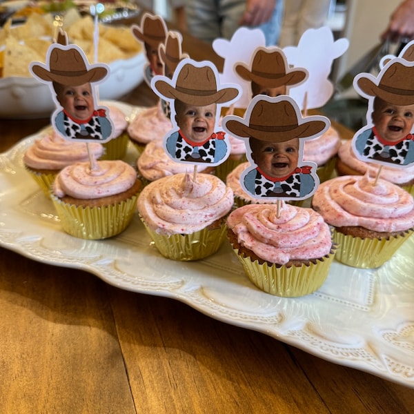 Cowboy Cupcake Toppers | Western Birthday Party Decorations | My First ...
