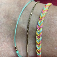 NATURAL Anklet Stack, Set of 3 // Waterproof Adjustable Wax Cord ...