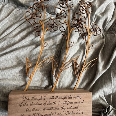 Wood Birth Flower Garden Gifts for Mom Custom Wood Gifts Flower ...