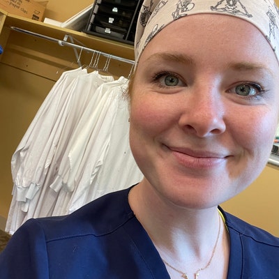 ENT Botanical Euro Surgical Scrub Cap, for MEDIUM Length Hair, Cute ...