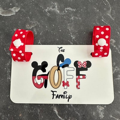 Personalized Family Name Stroller Tag, Amusement Theme Park Sign for ...