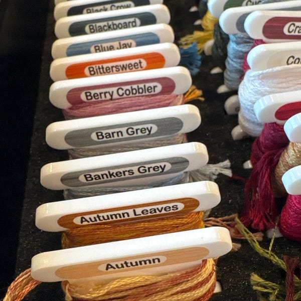 SAMPLE DMC 3mm Acrylic Bobbin With Printed Number and Colours - 1 ...