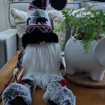 Farmhouse Bunny Gnome Rabbit Gnome Black and White Decor - Etsy