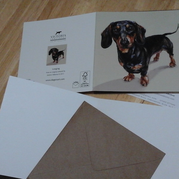 Dachshund Fine Art Card, Dog Gift Card, Dachshund Dog Lover, Dachshund ...