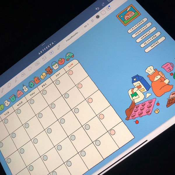 Digital Planner, Cute Planner, Undated Digital Planner, Goodnotes ...