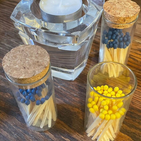 1.85" Royal Blue Matchsticks | 40 Artisan Colored Tip Safety Matches - Etsy