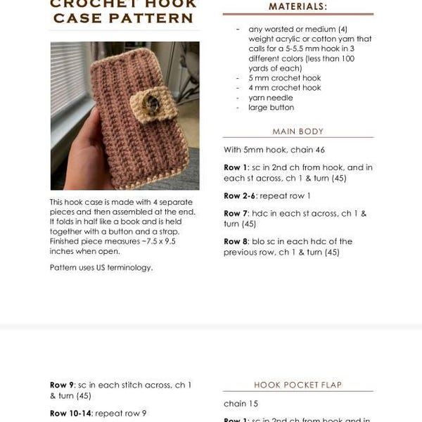 Crochet Hook Case Pattern PDF - Etsy