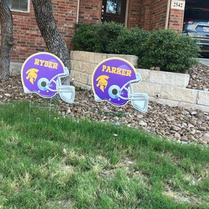 Football Helmet Yard Sign 27x21 Yard Sign Coroplast With H-stake ...