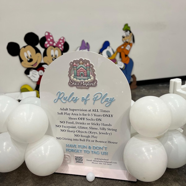 Custom Perspex Soft Play Rules Sign, Logo Play Rules Sign, Business ...