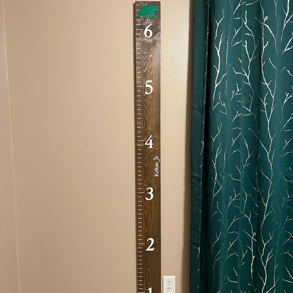 Growth Chart Ruler 3D | Playroom Decor | Wall Ruler | Personalized Wood ...