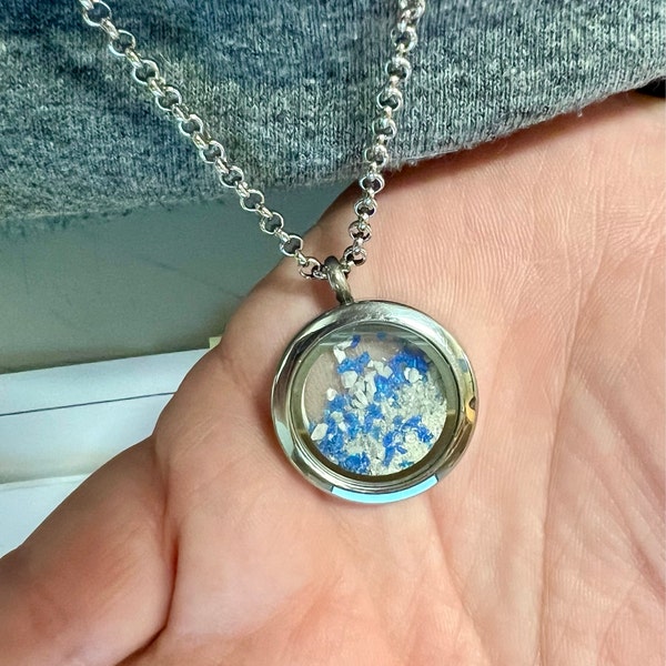 Cremation Locket for Ashes, Human Ash Keepsake, Cremation Necklace for ...