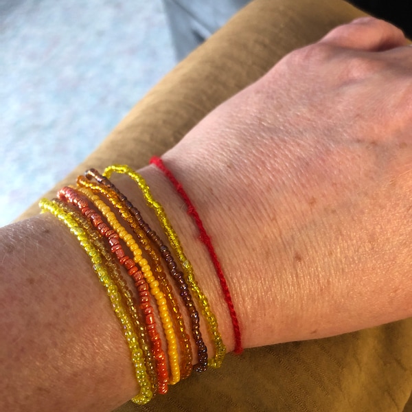 Turquoise 2-mm Glass Seed Bead Bracelets - Etsy