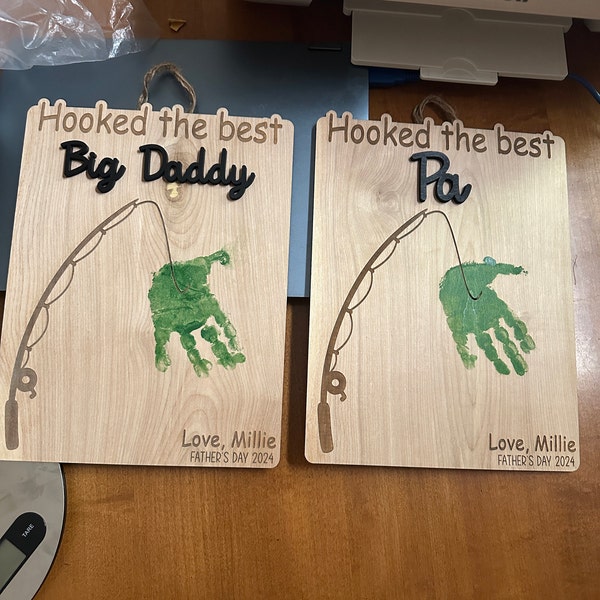 Hooked on Daddy Sign, Father’s Day Gift, Custom Dad Gift, Grandpa Gift ...