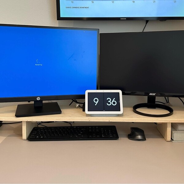 Oval Wood Monitor Stand. Wooden Monitor Stand. Laptop Stand. Monitor ...