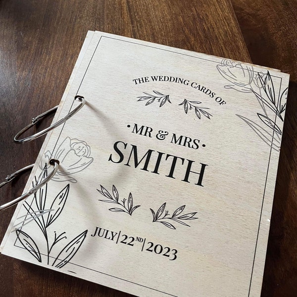 Floral Wedding Card Book Wedding Card Keepsake Personalised Wedding ...