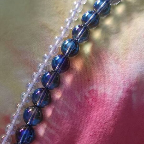 Blue Rainbow Crystal Quartz Beads Natural Grade AAA Gemstone Round ...