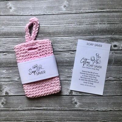 Soap Saver Printable Tags, Knit Face Cloths Wraps, Soap Saver Bag ...