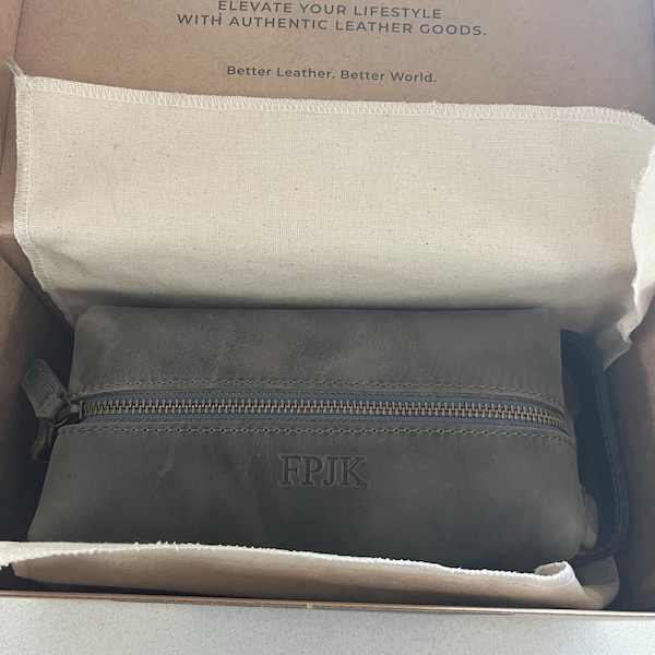 PERSONALIZED Dopp Kit Mens Leather Dopp Monogrammed Grooming Kit ...