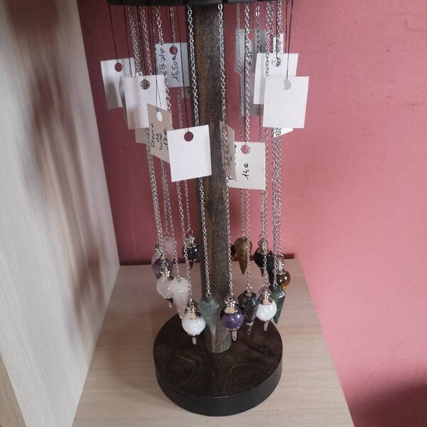 Pendulum Stand With Pentacle Triple Moon Engrave, Pendulum Holder ...