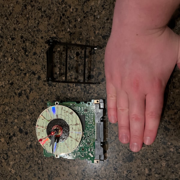 Vintage Punched Computer Punch Card on Mini CD on Circuit Board Clock ...