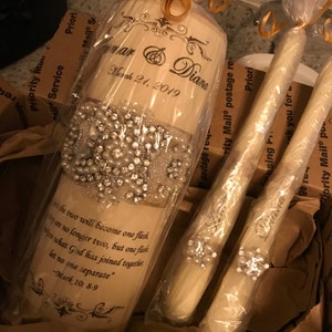 Pearl Wedding Unity Candle Set, Champagne Wedding Unity Candles ...