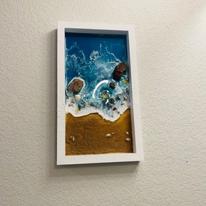Large Ocean Wave Resin Framed Wall Art Seaside Decor Epoxy - Etsy