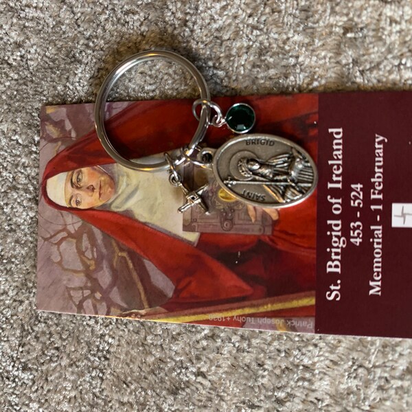 St Brigid Key Chain- Key Fob- Saint Brigid- Split Ring Keychain, Brigid ...