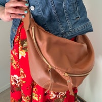 Taupe Leather Shoulder Bag Women Slouchy Leather Purse Large Leather ...