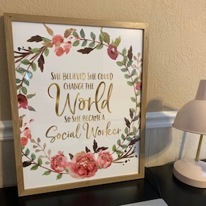 Social Worker Office Decor, Social Worker Graduation Gift, Clinical ...