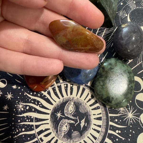 Poppy Jasper Crystal - Tumbled Stone - Polished Stone - Gemstone / Joy ...