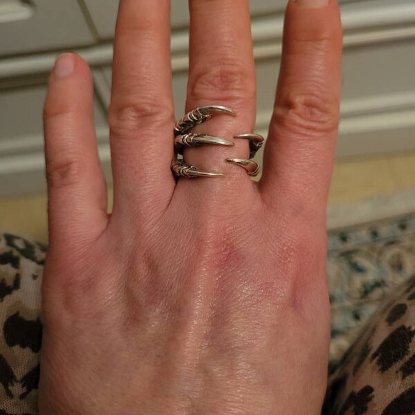 Bird Claw Talon Ring, Unique Statement Ring, Unisex Ring, Solid Cast ...
