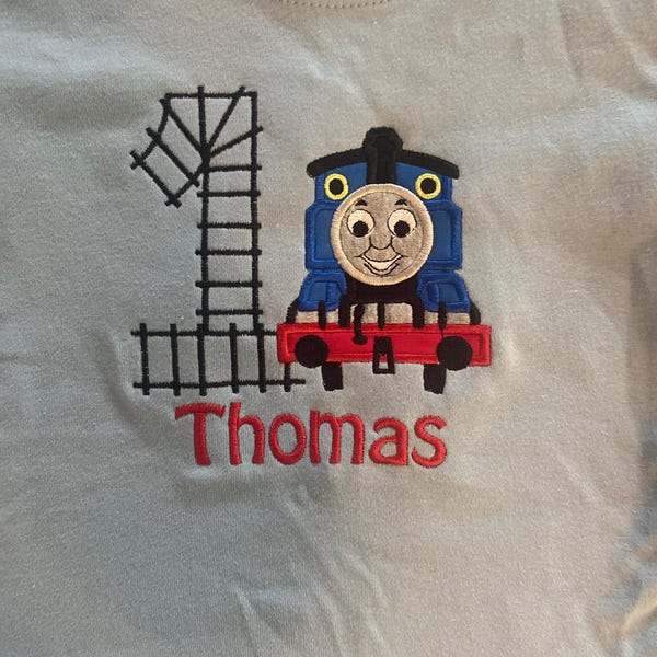 Personalized Thomas the Train Birthday Shirt, Embroidered, Second ...