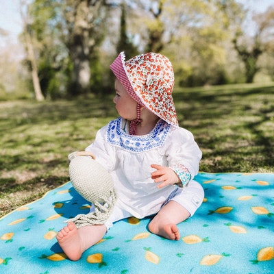 Handmade Traditional Style Pinafore Dress Lilac Floral & Stripe Fabric ...