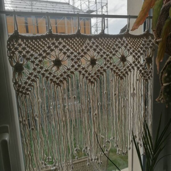 Decor Macrame Curtain,decor Macrame Valance, Window Macrame Curtain ...