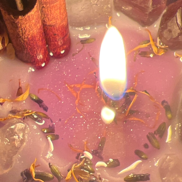 Stress & Anxiety Relief Intention Candle With Luxury Crystals and Herbs ...