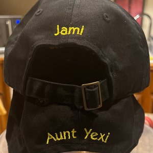 Add Name or Text to Back or Side of Baseball Cap Back of Hat Embroidery ...