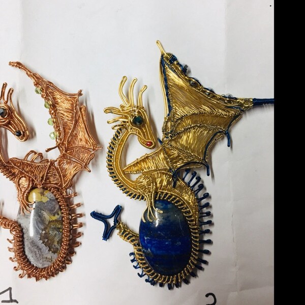 Wire Wrap Tutorial, Wire Wrapping Tutorial, Pattern by Wirearttutorials: Dragon Pendant, DIY ...