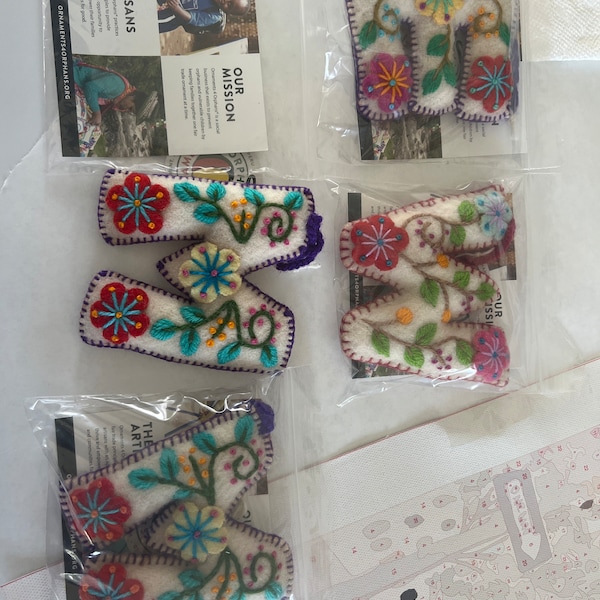 White Letter - Embroidered Wool Ornament Alphabet Initials Abcs ...