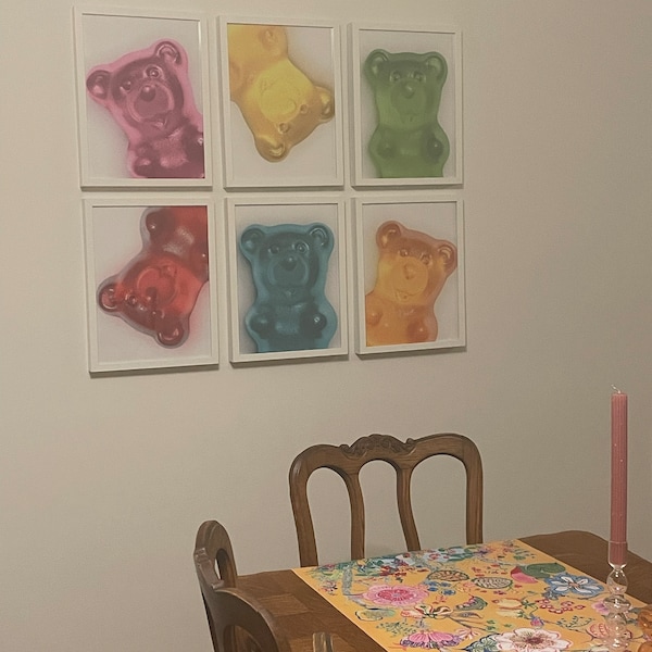 Gummy Bear Kids Print, Rainbow Artwork for Nursery, Bright Playroom ...