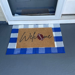 Welcome Football Doormat, Welcome Mat, Football Doormat, Fall Doormat ...
