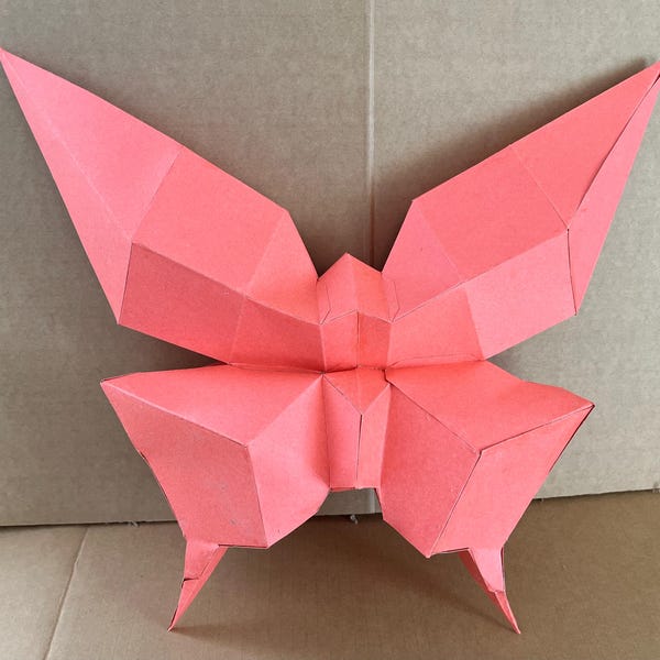 Low Poly Butterfly Papercraft Template: 3D Paper Sculpture (PDF & DXF ...