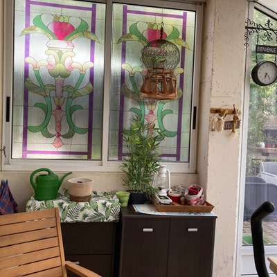 Custom Size Window Film Stained Glass Decorative Window Sticker Privacy ...